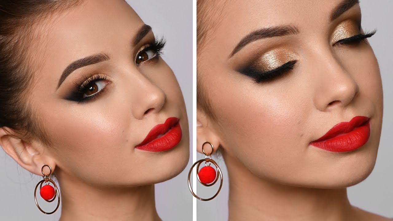 Eye Makeup With Red Lipstick Tutorial Saubhaya Makeup