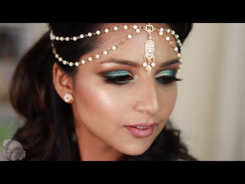 Princess Look Tutorial Aqua Blue Glitter Party Makeup Fabbon