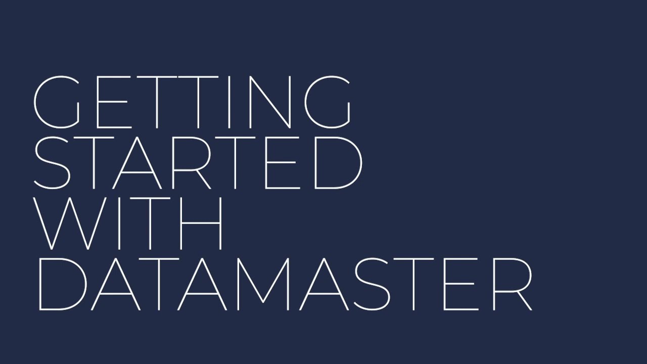 Getting Started With Datamaster Pro Youtube