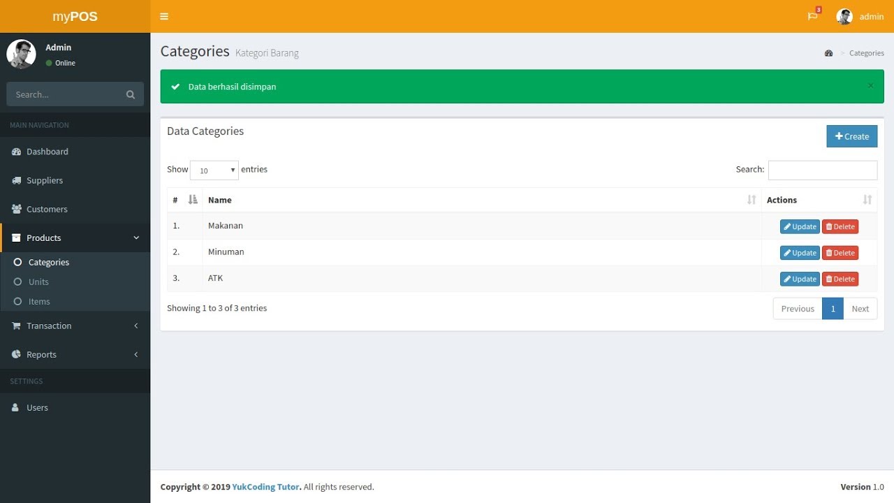 Crud Category Dengan Alert Flashdata Codeigniter 17 Youtube