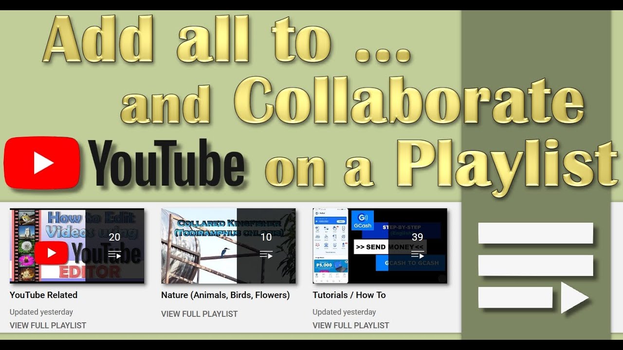Add All To And Collaborate Youtube Playlist Youtube