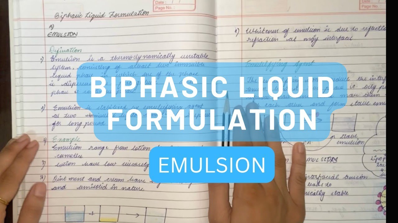 Biphasic Liquid Formulation Emlusion Part 1 Youtube