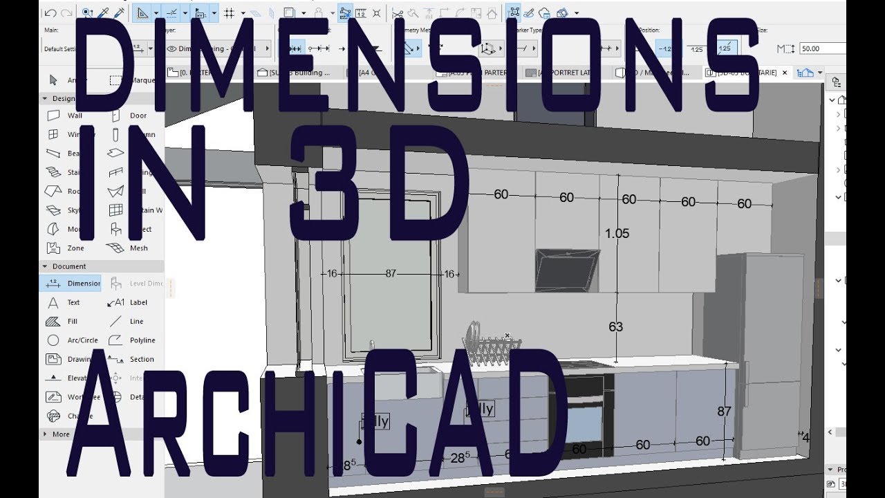 Dimensions In 3d Archicad Youtube