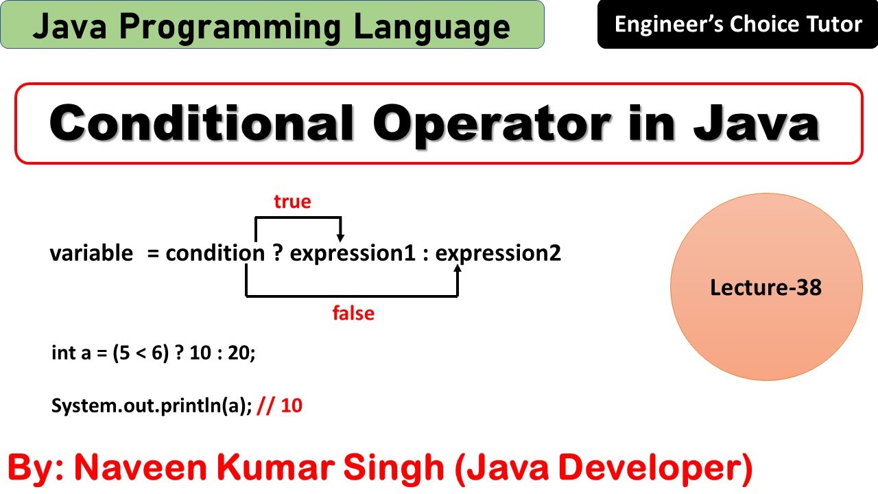 Java Programming Tutorial 20 Conditional Operators Java Challenge Can