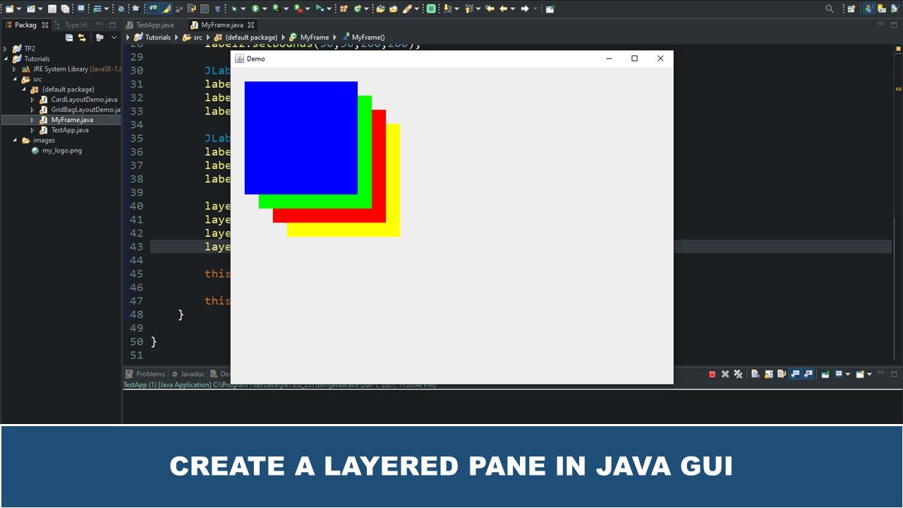 Java Gui Tutorial 18 Creating A Layered Pane In Java Gui Using