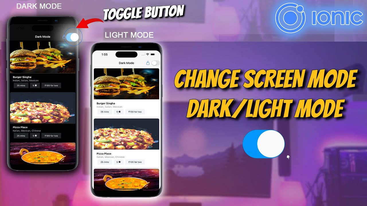 Ionic Toggle Between Dark Mode Light Mode Android Ios Youtube