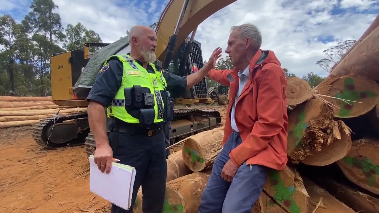 Bob Brown Arrested In Swift Parrot Habitat Being Logged By Foresty