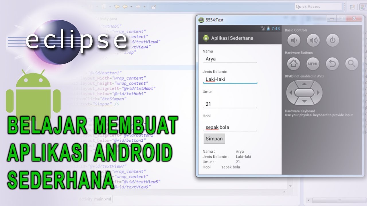 Eclipse Belajar Membuat Aplikasi Android Sederhana Youtube