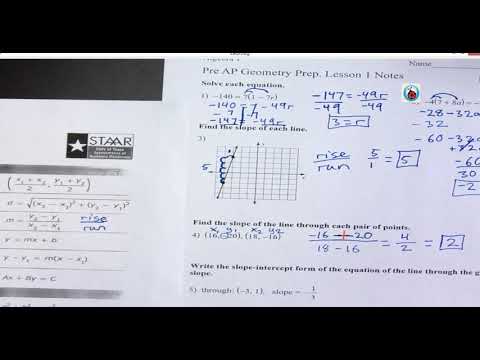Pre Ap Geometry Prep Lesson 1 Notes Youtube