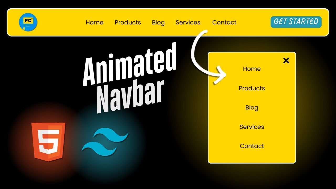 Build A Stunning Responsive Animated Navbar With Tailwind Css Fast