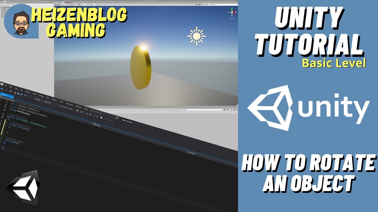 Unity Tutorial 3d How To Rotate An Object Basic Level Youtube