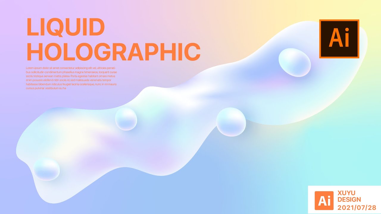 Adobe Illustrator Tutorial For Beginner Make Liquid Holographic