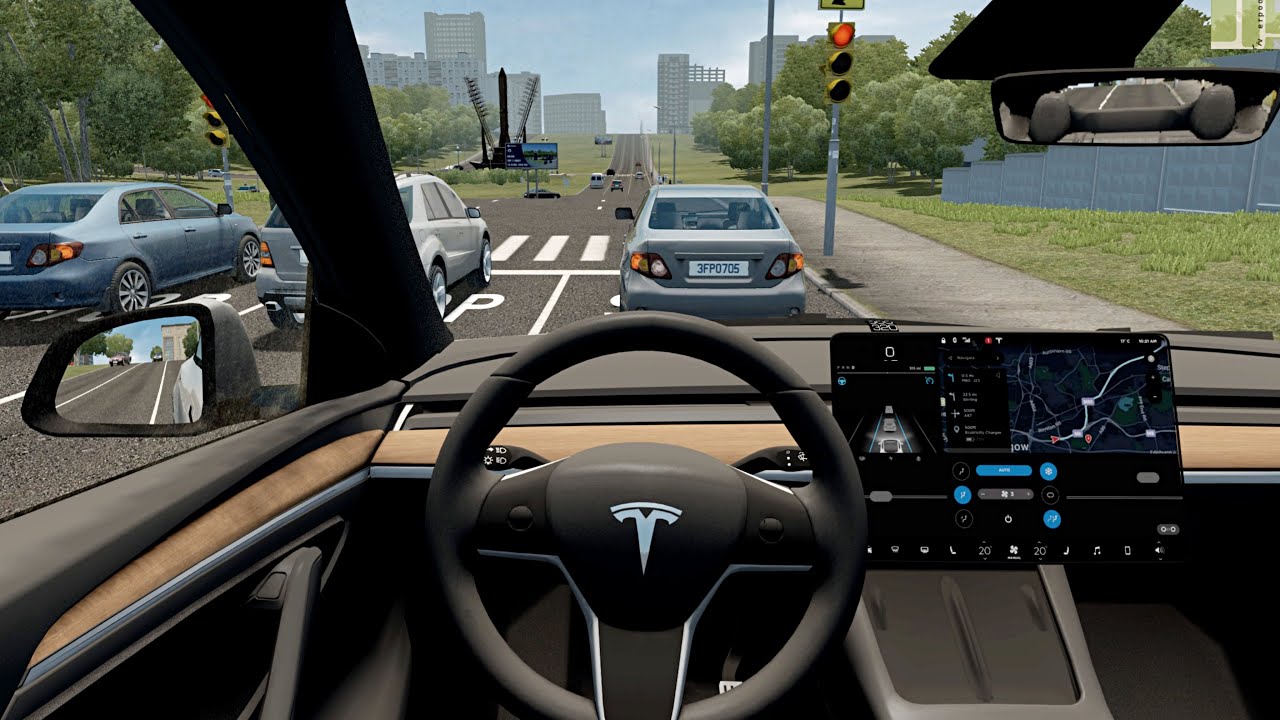 City Car Driving Tesla Model Y Logitech G29 Steering Wheel Gameplay
