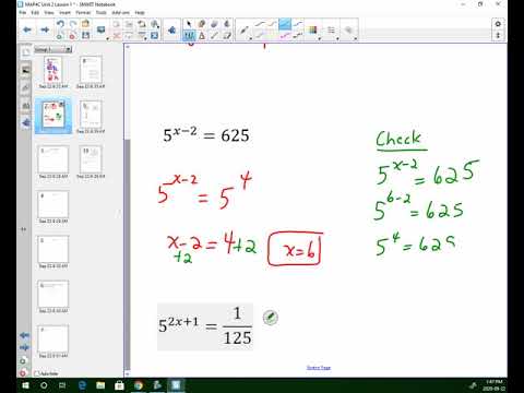 Map4c Solving Exponential Equations Youtube