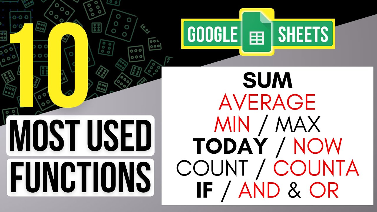 10 Most Used Functions In Google Sheets Youtube Music
