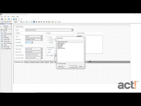 Act Premium Desktop Adding Fields To The Layout Youtube