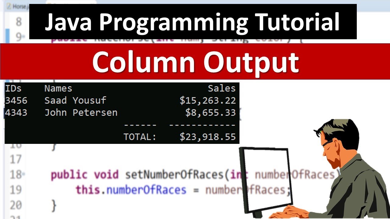 Column Output Java Console Application Java Printf Java Tutorial