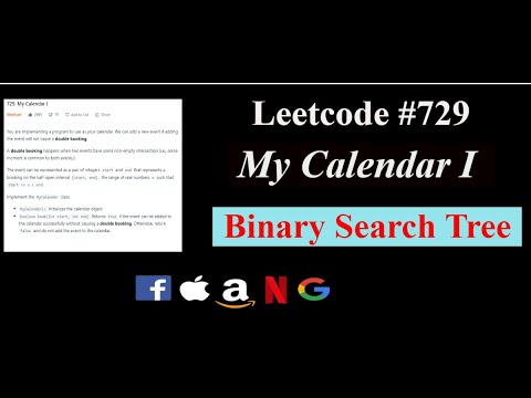 Leetcode 729 My Calendar I Binary Search Tree Code Explanation
