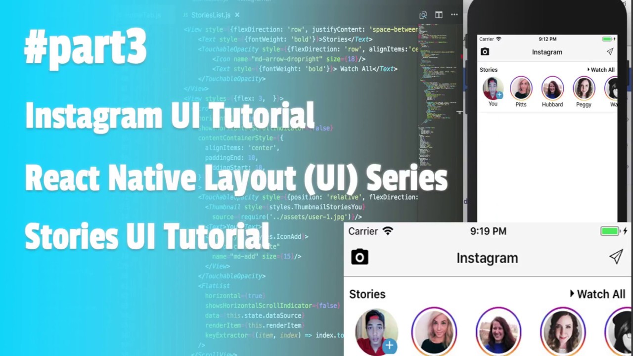 Tutorial React Native Part3 Stories Ui Instagram Tutorial Dengan React