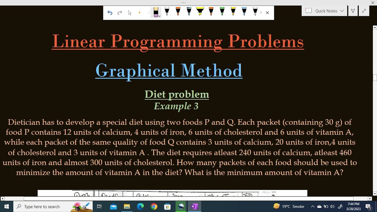 Lpp15 Linear Programming Problems Diet Problem Graphical Method