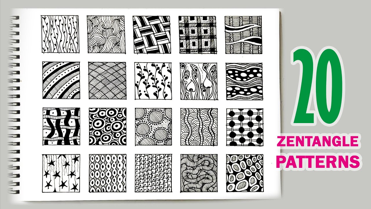 20 Easy Zentangle Patterns For Beginners 20 Zentangle Patterns Step