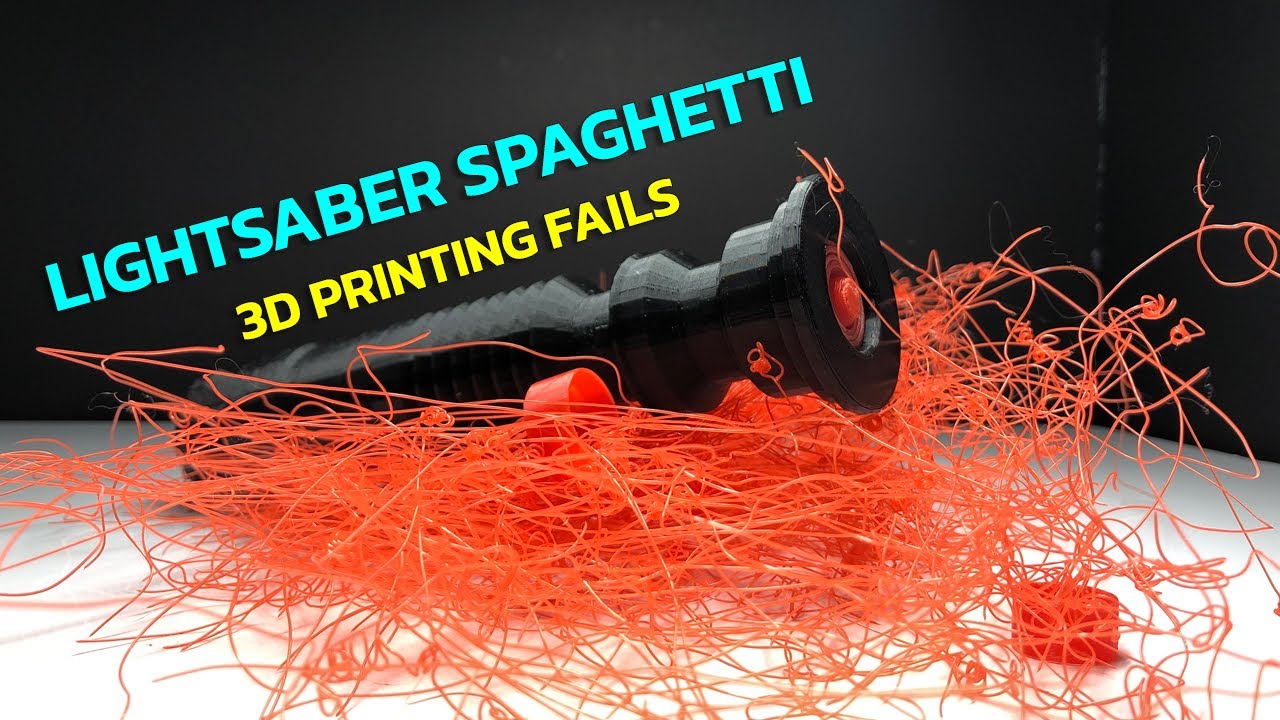 3d Printed Lightsaber Spaghetti 3d Printing Fails Youtube