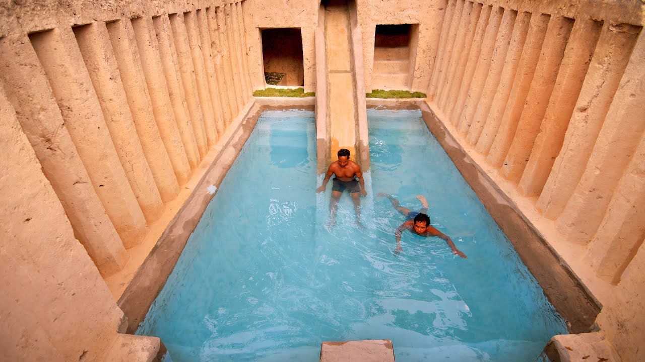 I Build Underground Tunnel Water Slide Park Into Swimming Pool House