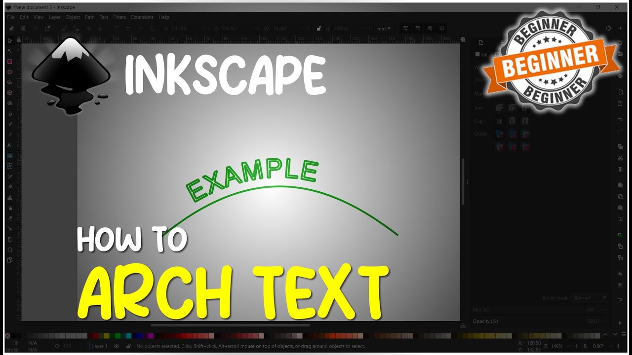 Inkscape How To Arch Text Tutorial Youtube