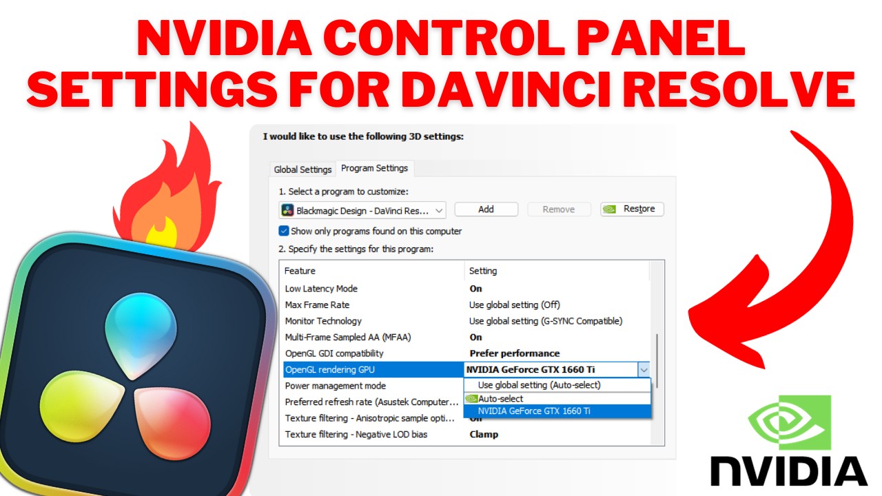 Best Nvidia Control Panel Settings For Davinci Resolve Fix Davinci