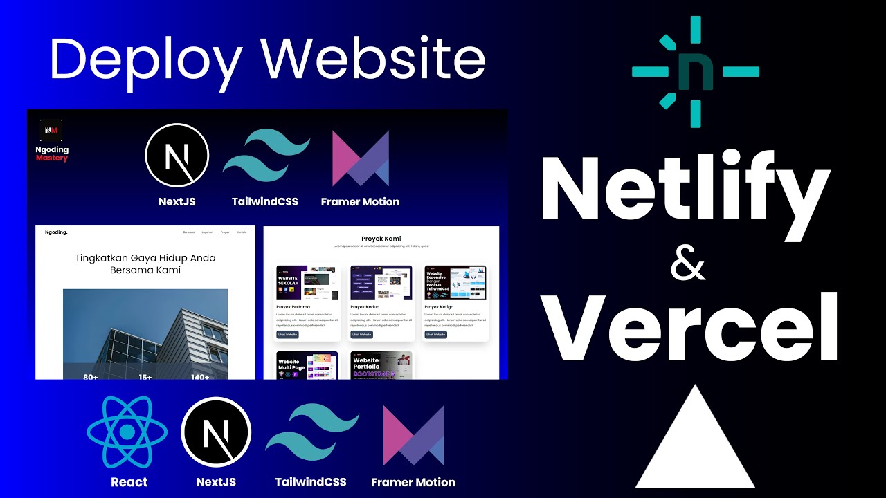 Deploy Website Nextjs Tailwindcss Dengan Netlify Vercel Tutorial