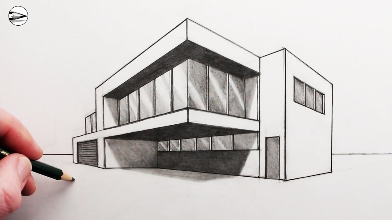 How To Draw A Modern House Using Two Point Perspective Narrated Pencil