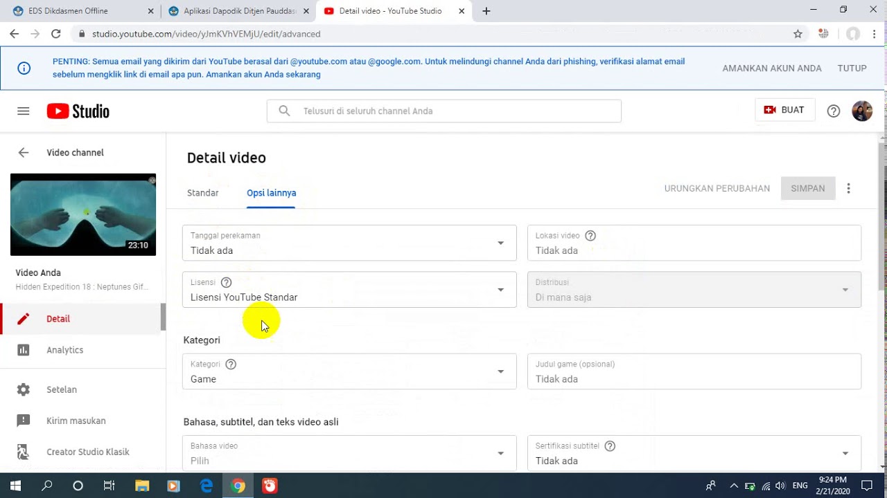 Cara Setting Komentar Di Yt Youtube