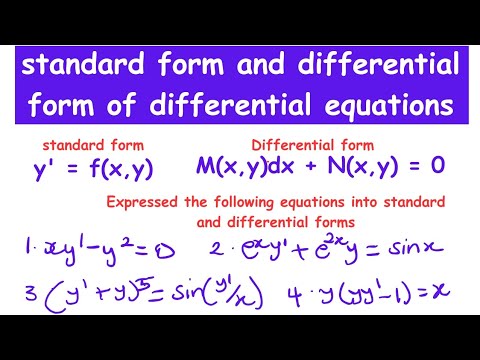 How To Express Differential Equations In Standard Form And Differential