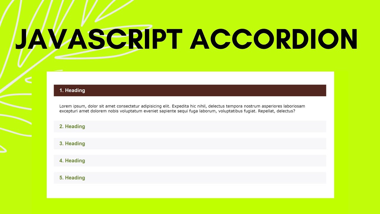 How To Make A Simple Javascript Accordion Accordion Javascript Youtube