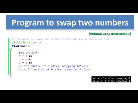 Program To Swap Two Numbers Without Using Third Variable Method 2