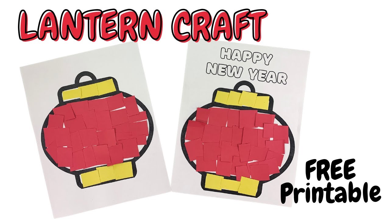 Chinese New Year Lantern Craft Free Template Youtube