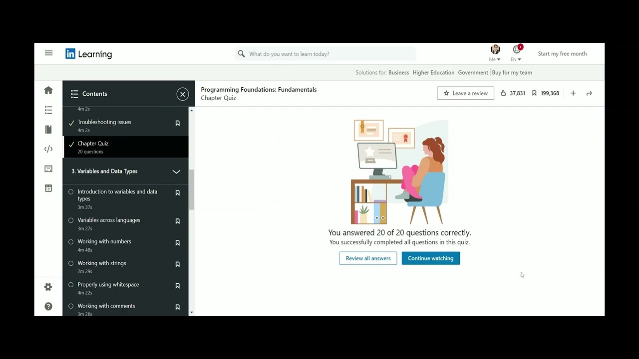 Programming Foundation Fundamentals Linkedin Quiz Youtube