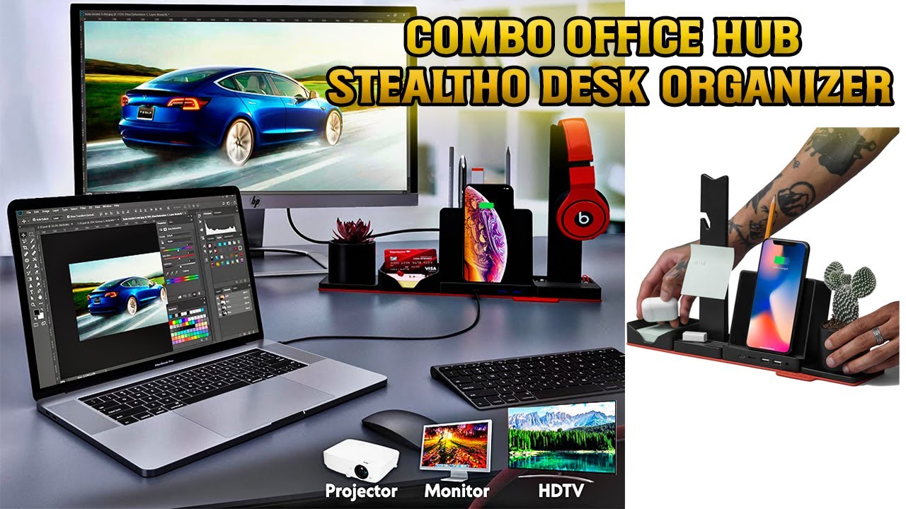 Combo Office Hub Stealtho Desk Organizer Usb C Charger Youtube