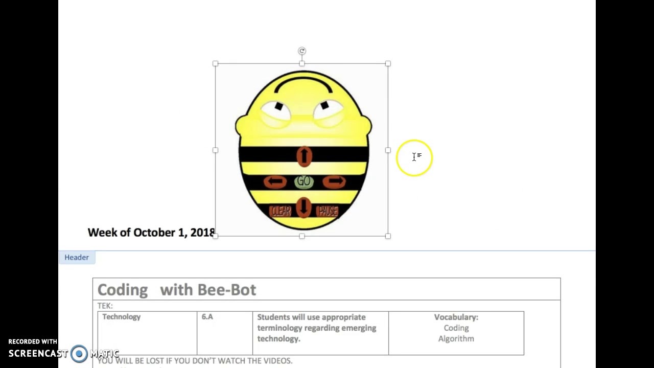 Bee Bot Lesson 1 Youtube
