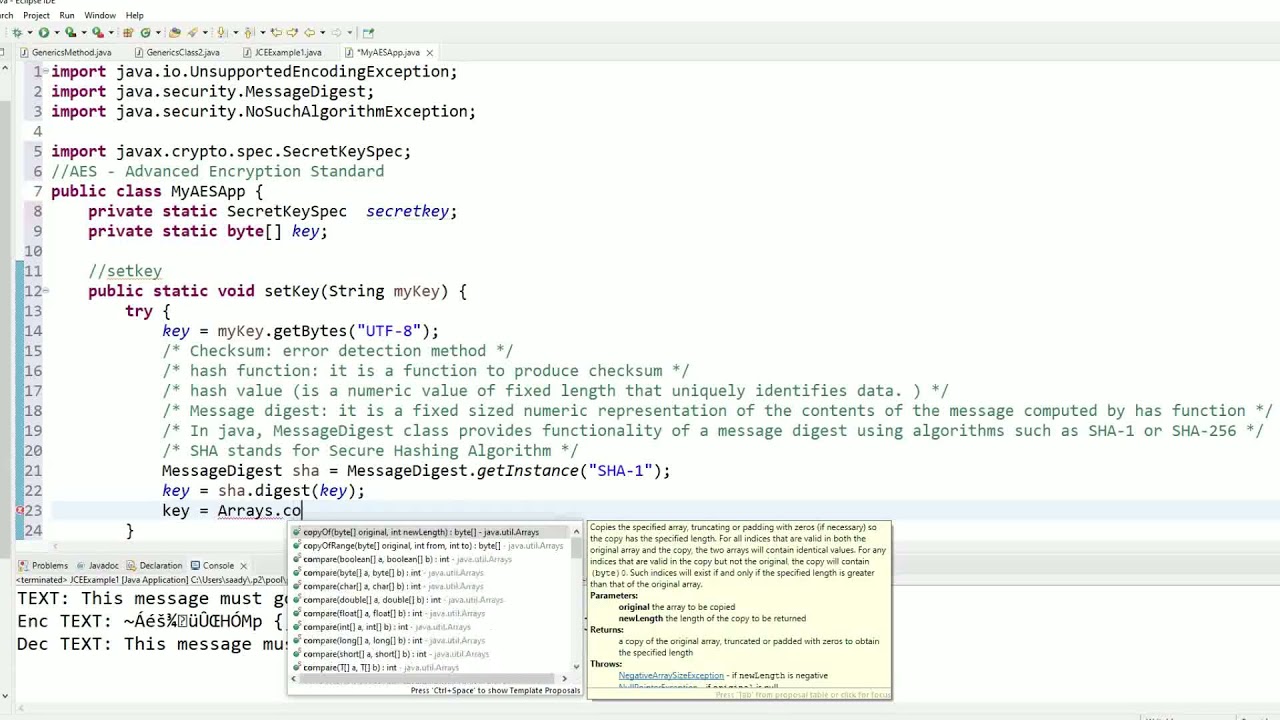 Java Aes Cryptography Example Java Encryption Decryption Example