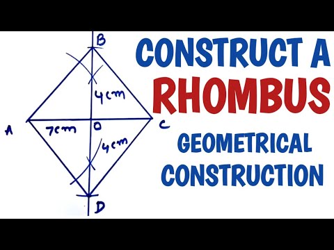 How To Construct A Rhombus When Both Diagonal Are Given Youtube