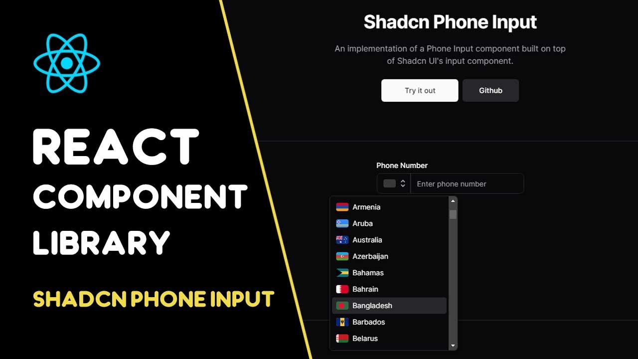 React Component Library Shadcn Phone Input Youtube