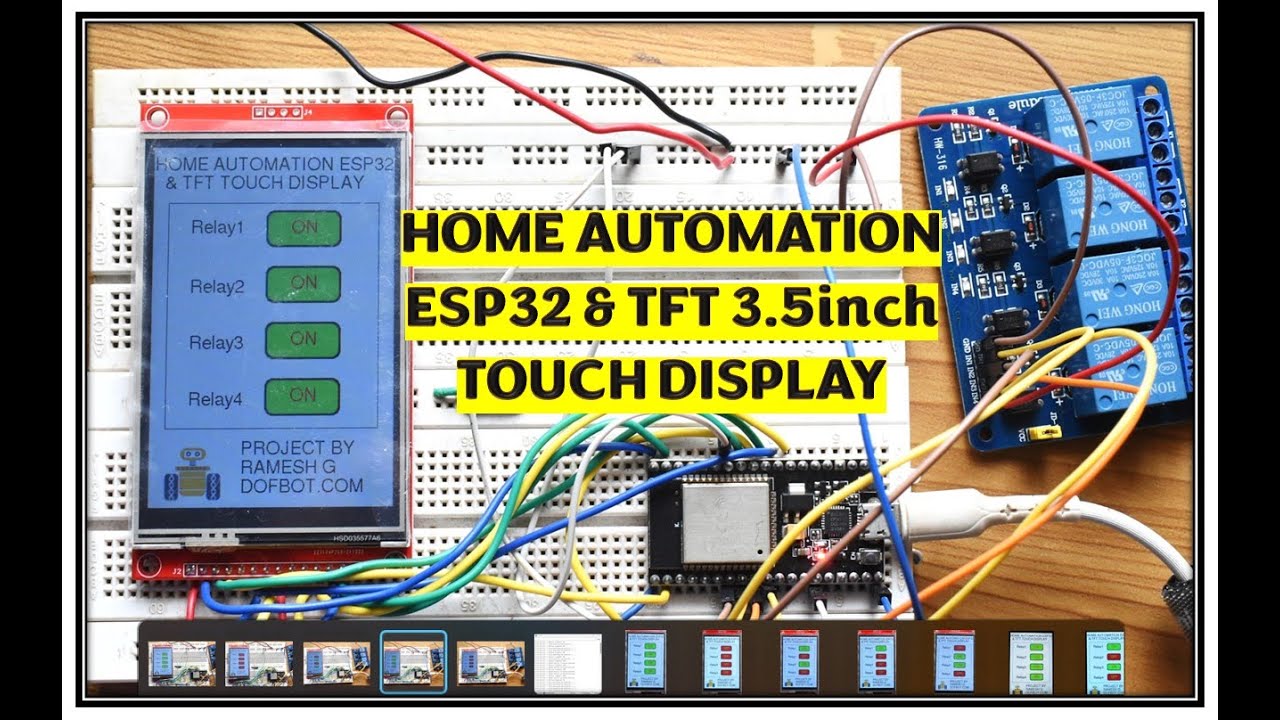 Home Automation Esp32 And 3 5inch Tft Touch Display Youtube