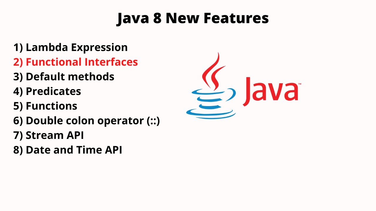 Java 8 New Features Functional Interfaces Youtube