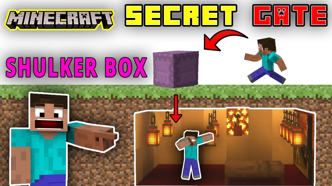 Using Shulker Box As A Secret Entrance Door ёяш ёяшн Raybit Gaming