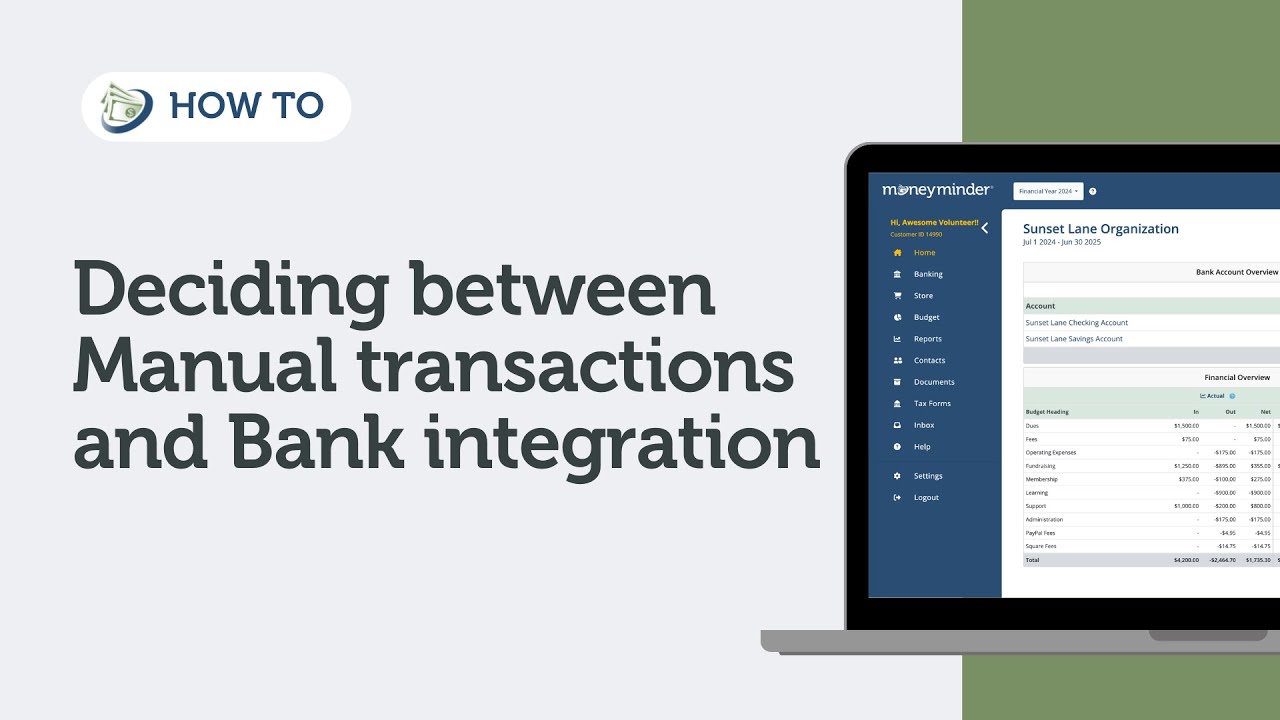Deciding Between Manual Transactions Account Integration