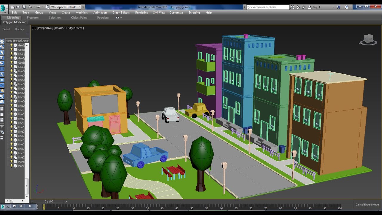 3dsmax Tutorials Tutorial On Modeling Texturing A Low Poly City In
