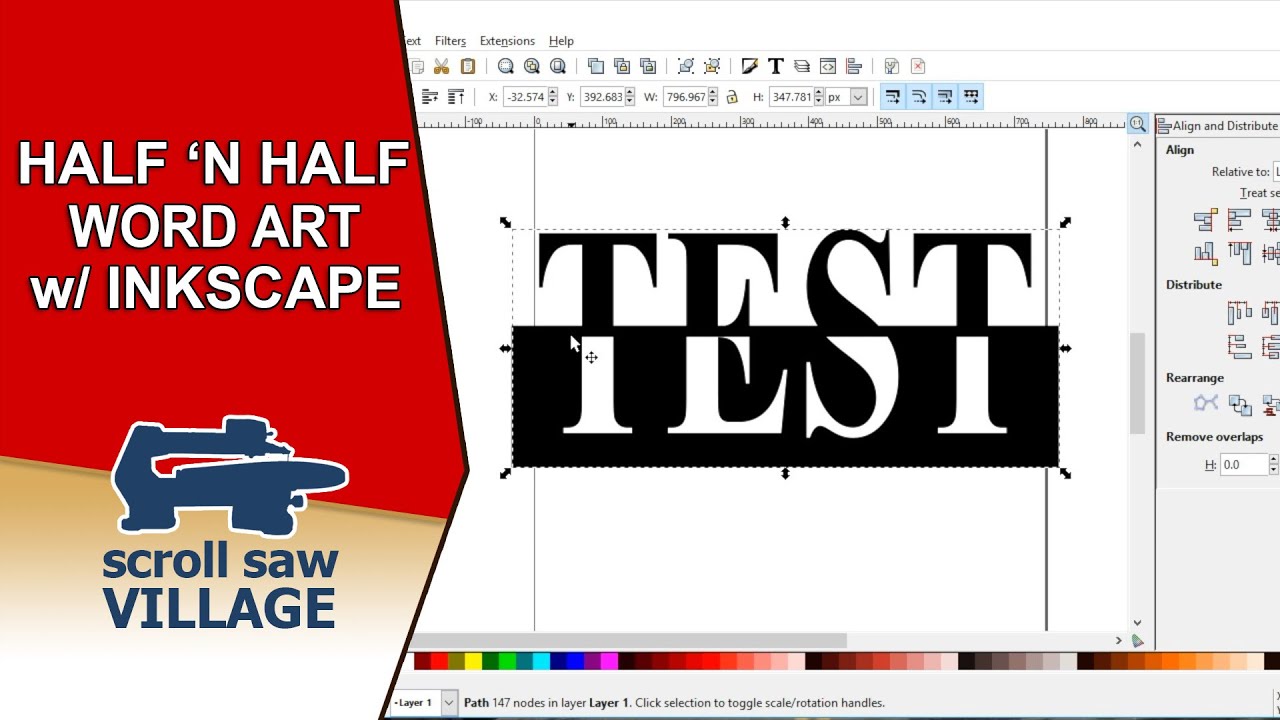 Half N Half Word Art Inkscape Youtube