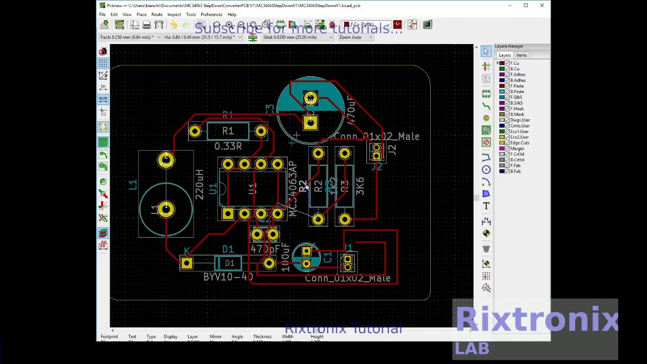 Tutorial On Designing Dc To Dc Converter Step Down Pcb Using Mc34063