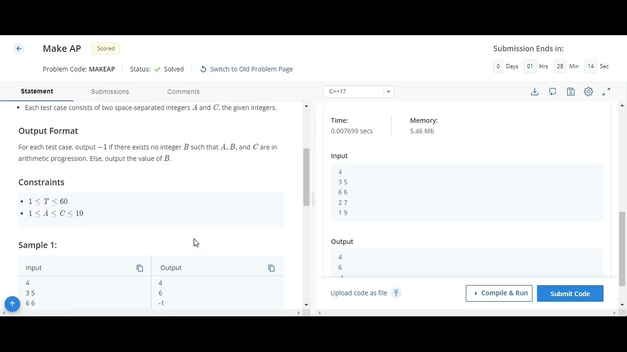 Make Ap Codechef Solution In C Starter 68 Codechef Contest Youtube